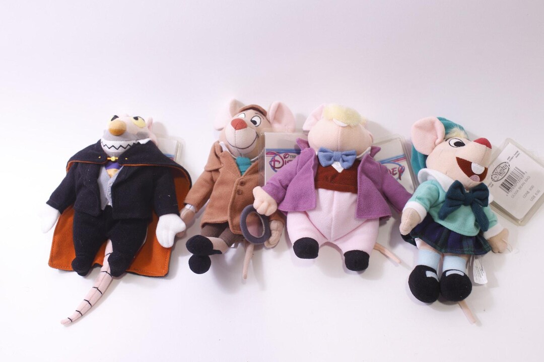 Disney Store, Great Mouse Detective, Bean Bag, Lot, Mice, Movie ...