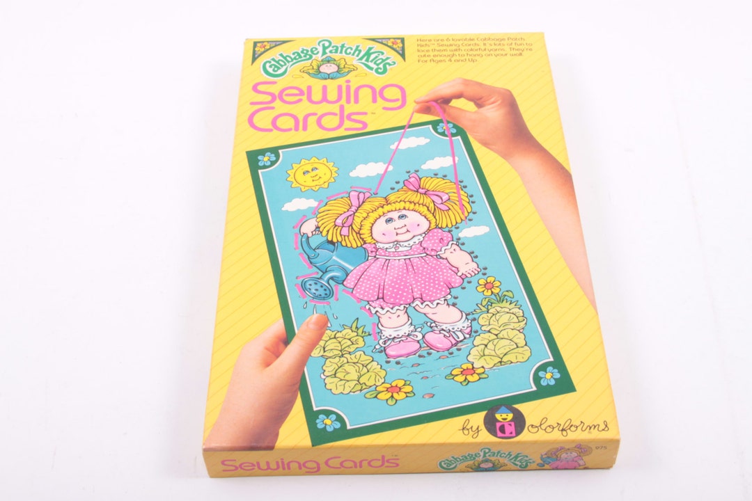 1985 Cabbage Patch Kids Sewing Cards Vintage Fun Activity Set SEALED by ...