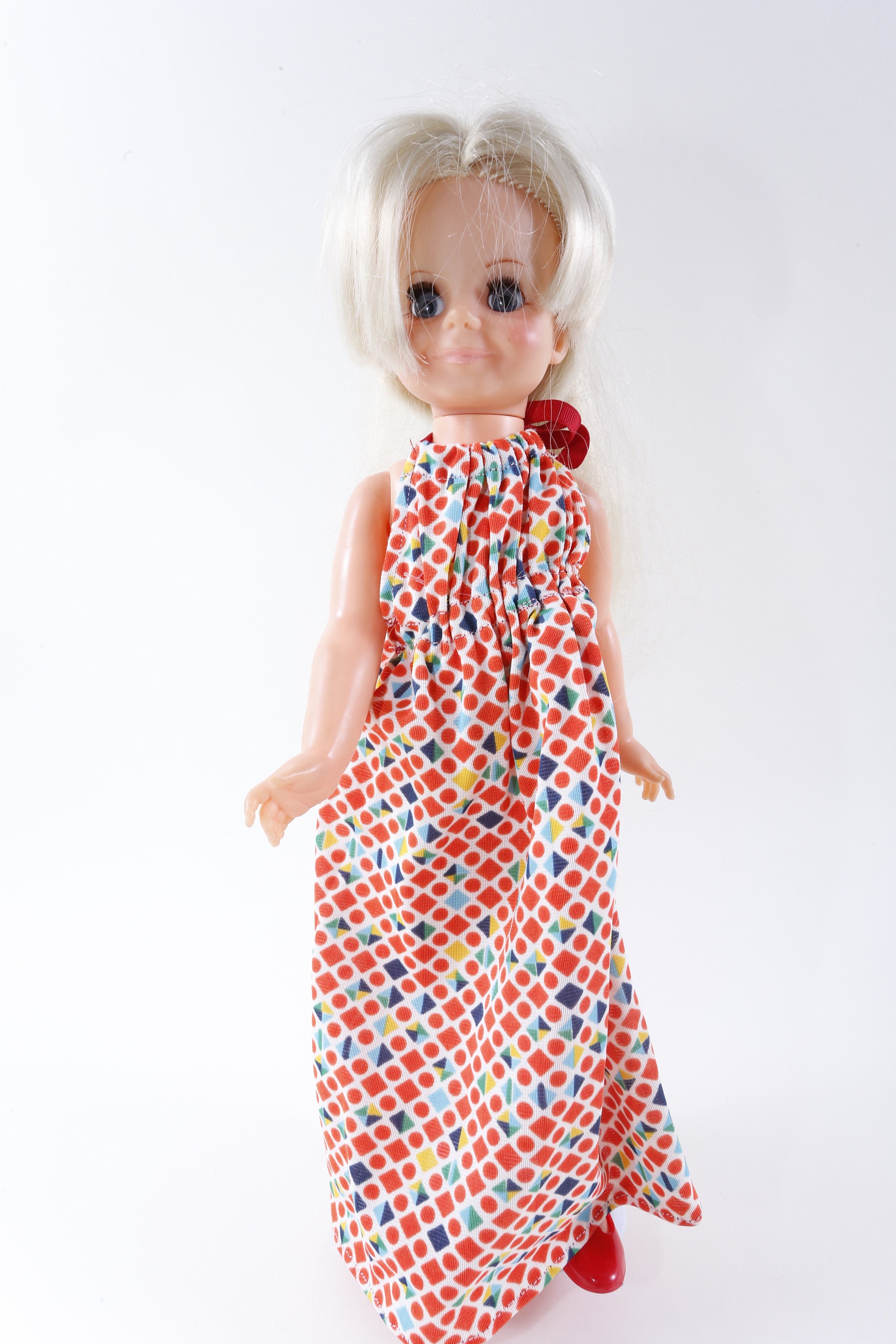 Vintage, Crissy, Doll, Blonde, Girl, Toy, Figure, Red White Dress, Red ...