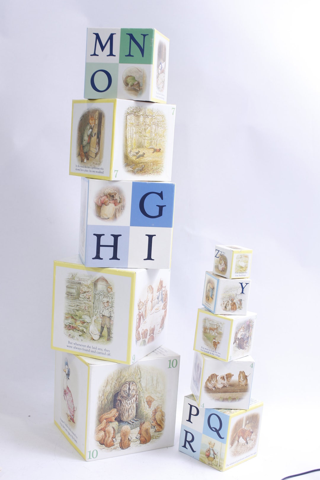 Beatrix Potter, Stacking Blocks Cardboard, Letters, Illustrations, Educational, Colorful ...