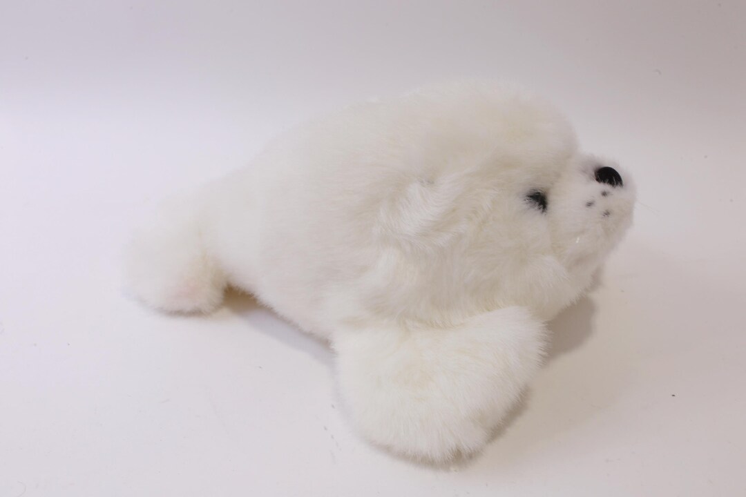 Cute 90s Fluffy Baby Harp Seal, Plush, Adorable, Furry, Pup, Stuffed ...