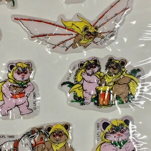 Return of the Jedi Star Wars Puffy Ewok Single Sticker Sheet 1987 Scrap ...