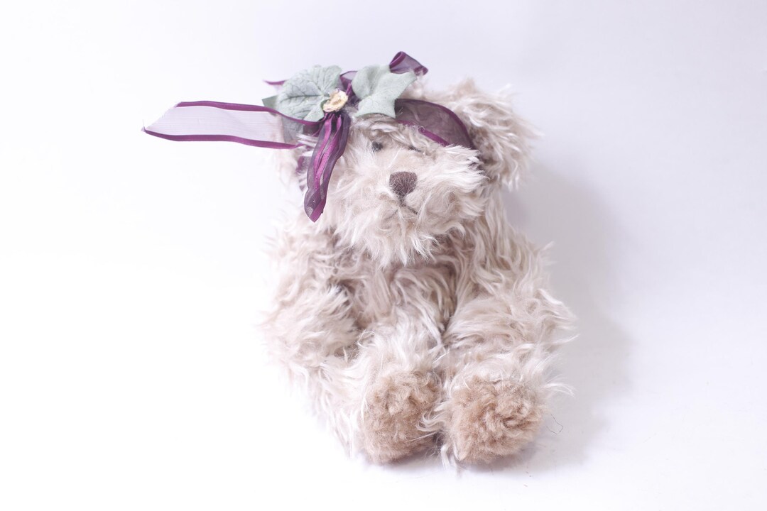 Radcliffe, Russ Berrie, Teddie Bear With Purple Ribbon and Floral Bow ...