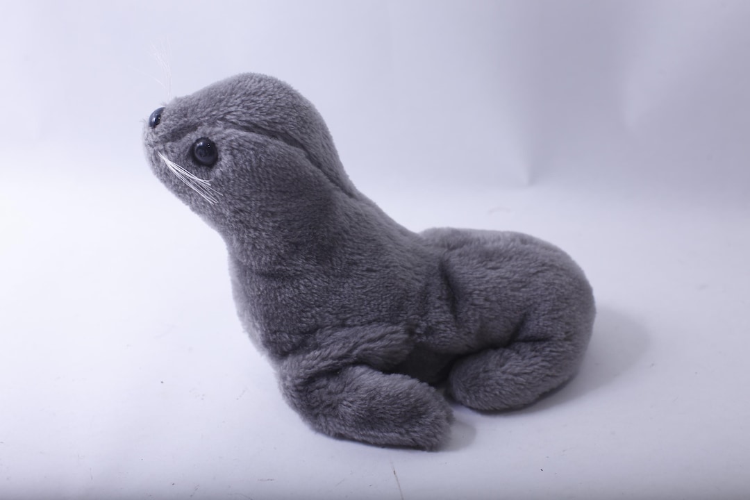 Dakin, Gray Harp Seal Plush, 1970s, Soft Toy, Stuffed Animal, Vintage ...