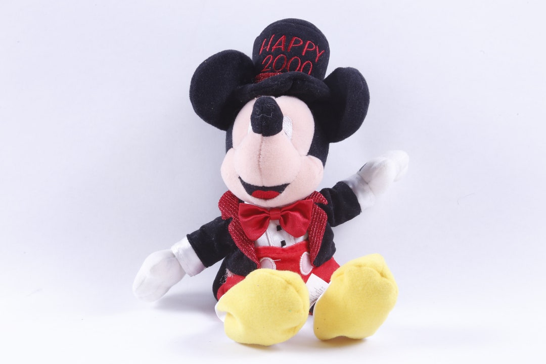 Disney, Micket Mouse, Happy 2000, Plush, Soft, Toy, Doll, Black Red ...