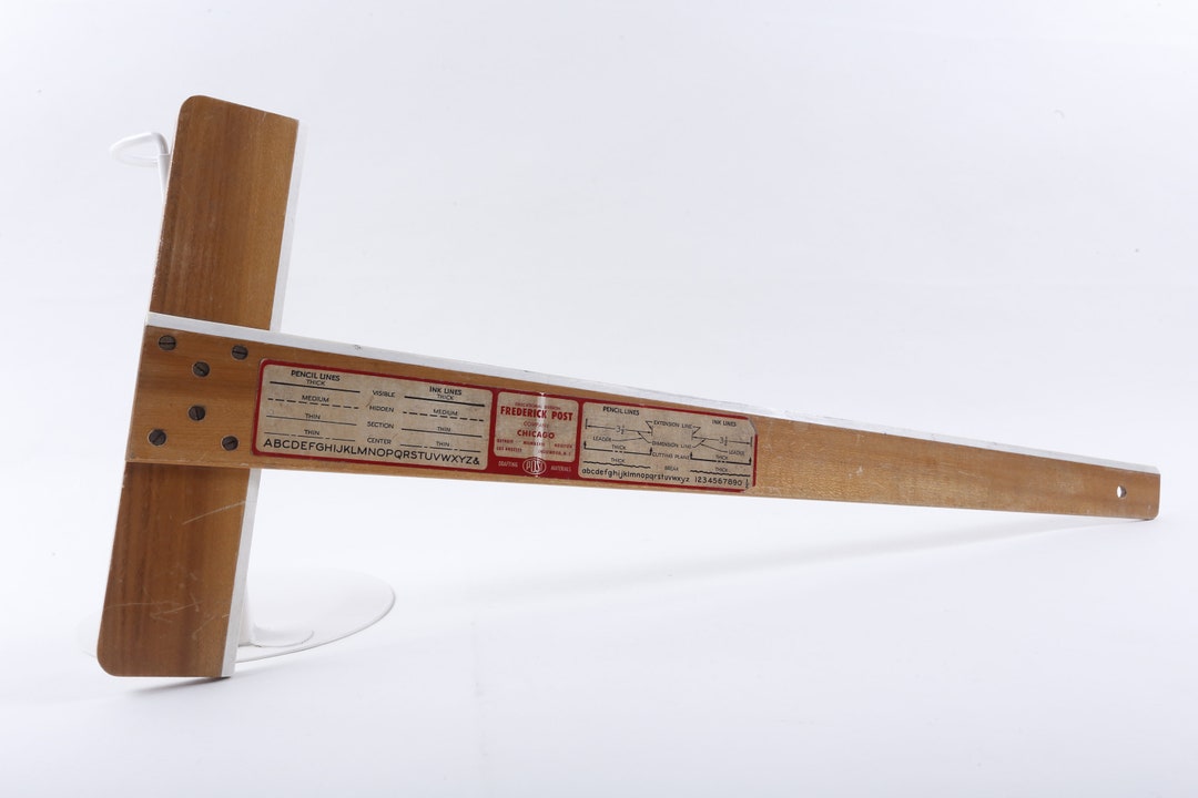 Rare Frederick Post Chicago Teacher's Chalk Board Ruler Wooden Drafting ...