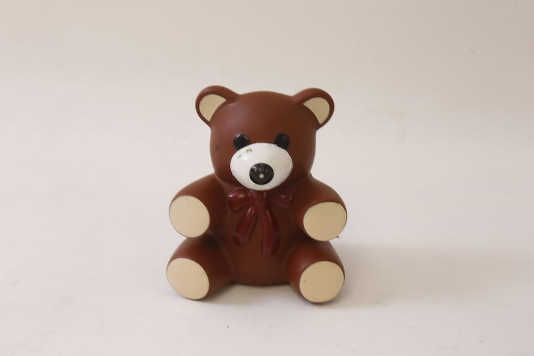 80s, Ross Laboratories, Rubber Bear, Teddy Bear, Brown, Squeaky Toy, 3. ...