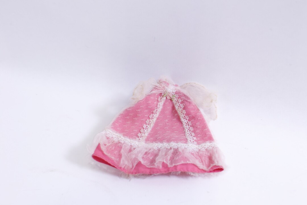 Pink Miniature Doll Dress, Tiny Doll Clothing, Micro Doll Gown, Pocket ...
