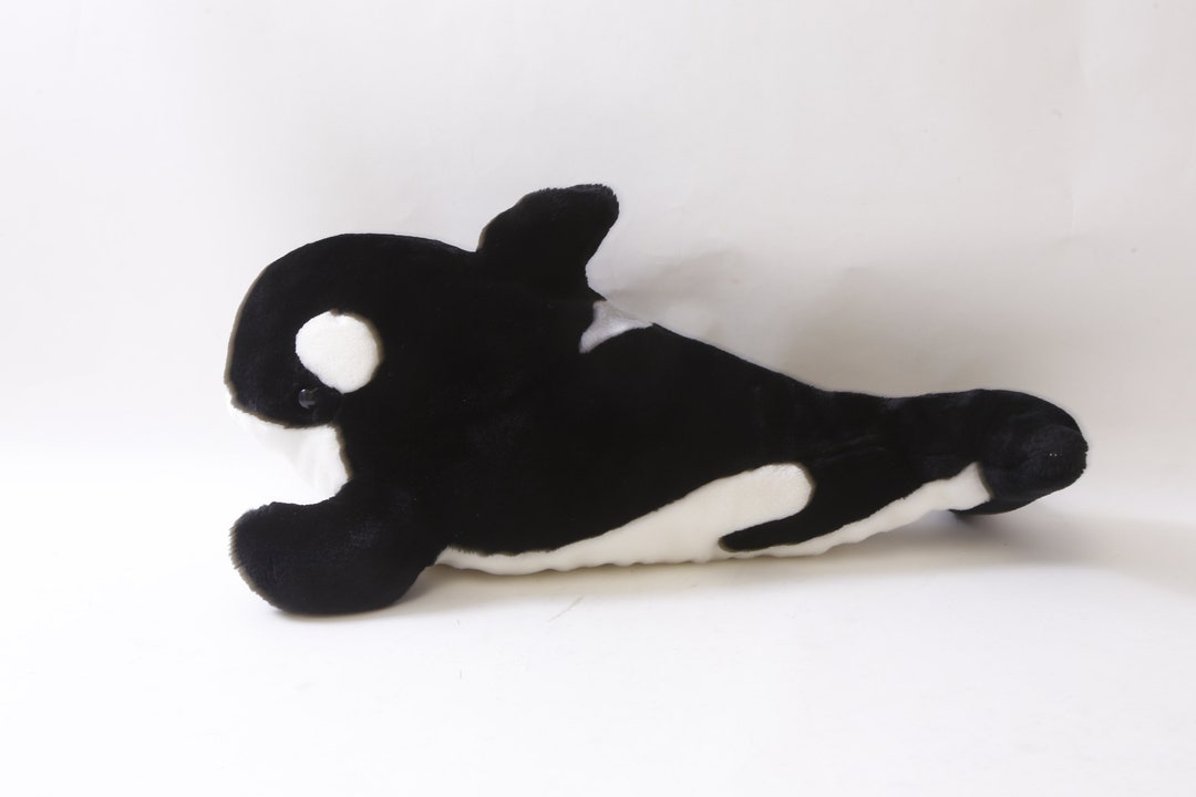 Orca, Killer Whale, Vintage Plush, Toy, 19", Soft Figure, Black White ...