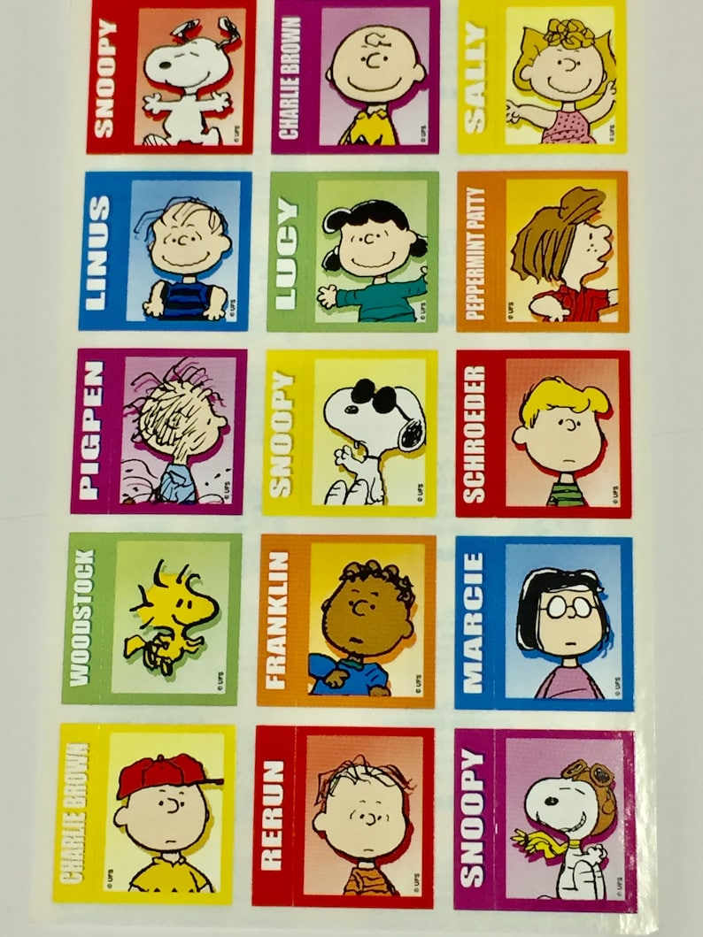 Peanuts Characters Snoopy Single Sticker Sheet 1990's - Etsy