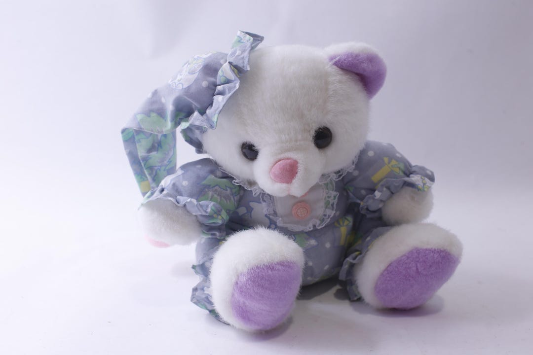 1990s Cute Plush Baby Bear in Beautiful Pajamas, PBC International ...
