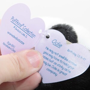 Swibco Puffkins Odie Skunk Black Chunky Plush Toy Vintage Soft Fuzzy ...