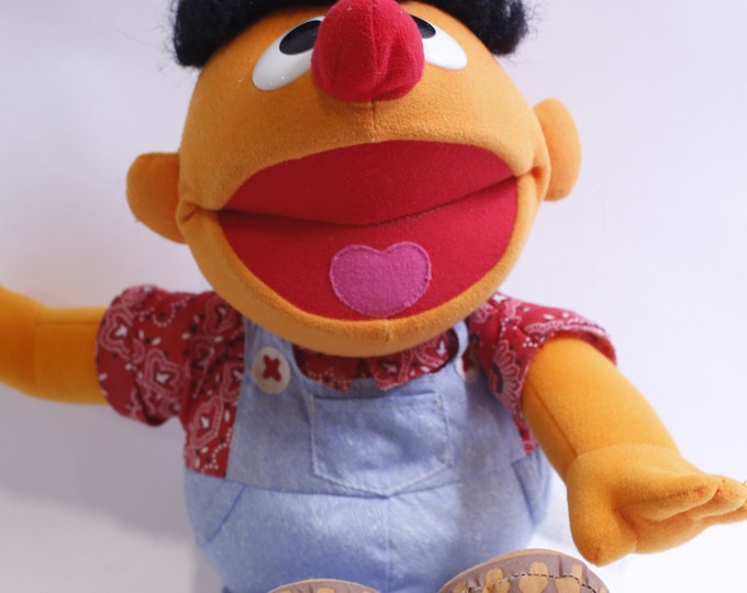 Sesame Street, Farmer Ernie, Plush, Talking, 1995, Tyco, 15", Soft Toy ...