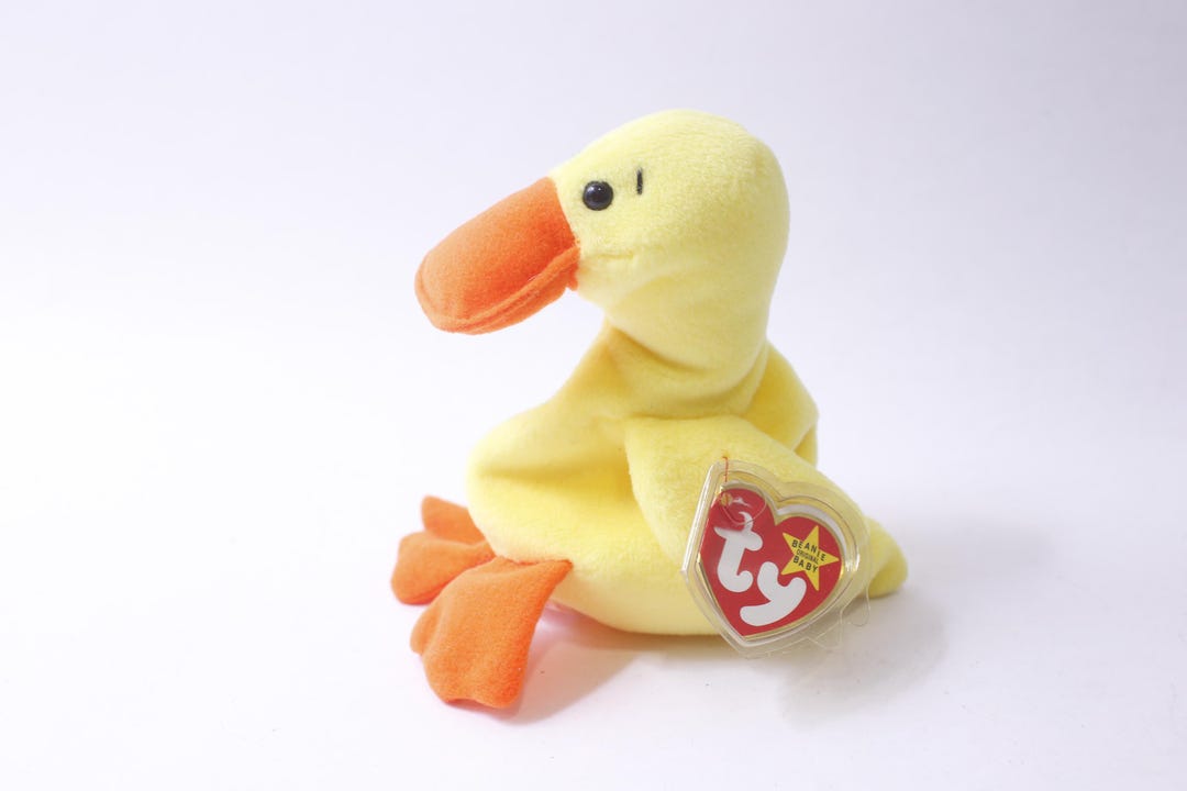 TY Original Beanie Baby, Quackers the Duck, Yellow Plush Bird, Adorable ...