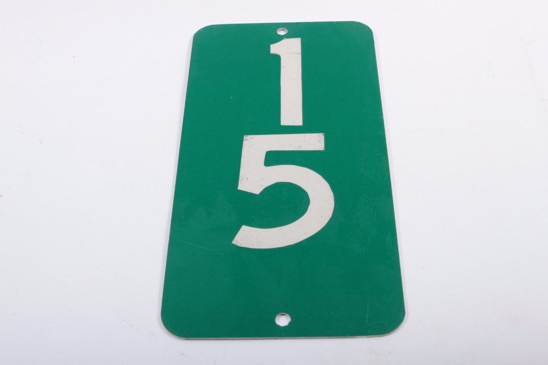 Vintage Mile Marker Road Sign 15 Lucky Number 12 Sign Metal Wall ...