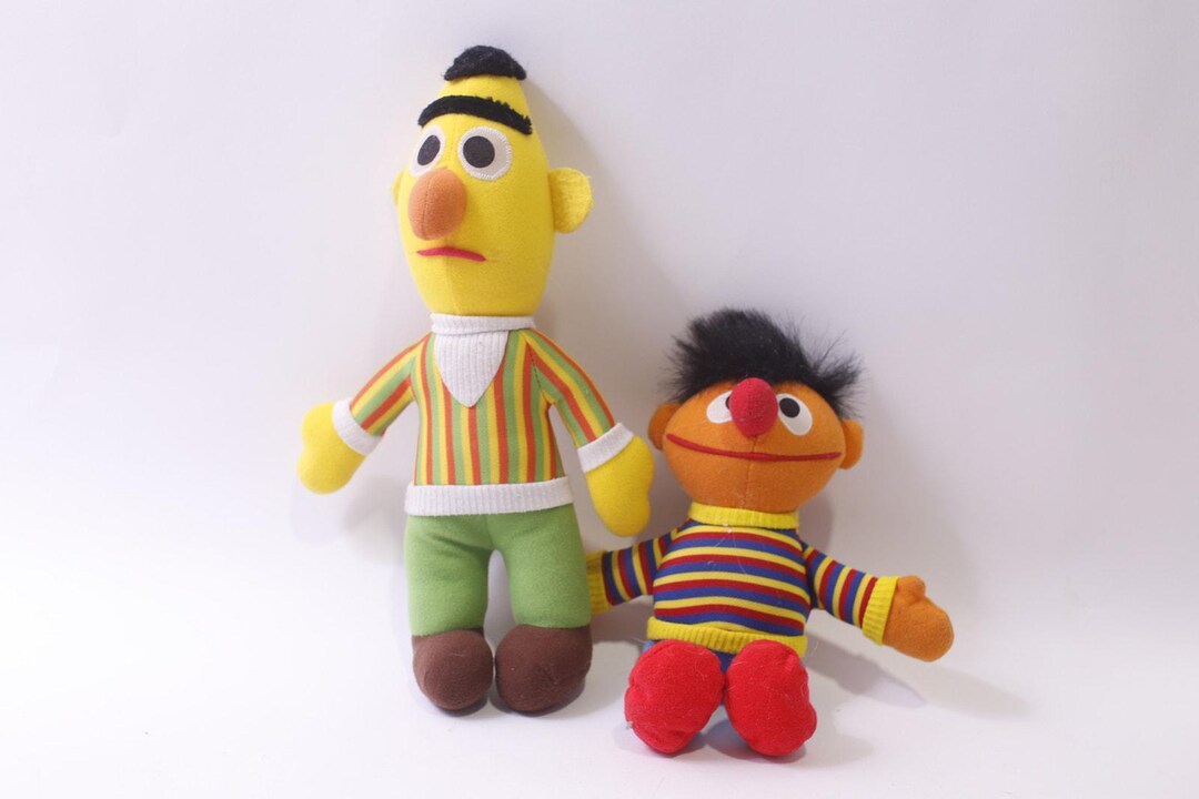 Sesame Street Bert and Ernie Plush Duo Tyco 1990s Ragdoll Stuffed ...