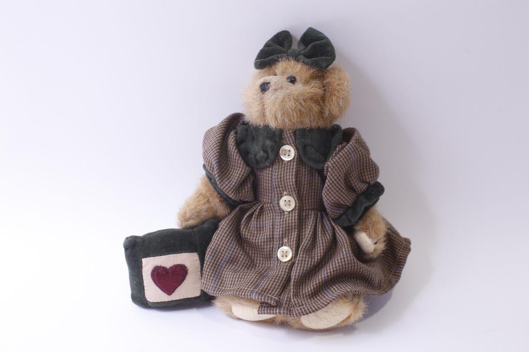 Boyds Bear, Bailey Bear, Plush Toy, Brown Dress, Little Pillow With ...