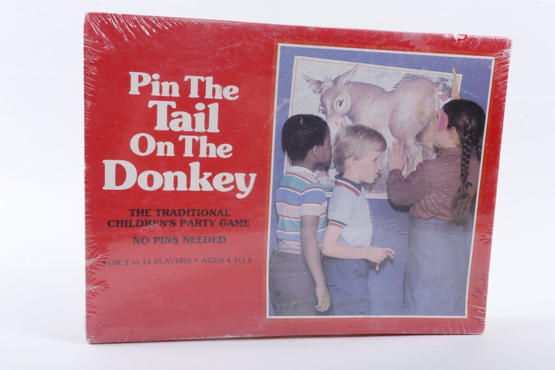 Pin the Tail on the Donkey Board Game Golden Family Game Children Party ...