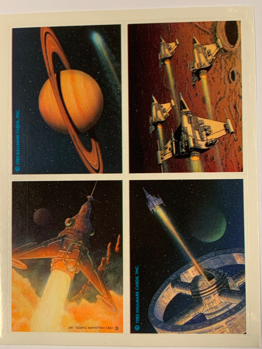 Space Sci-fi Stickers Hallmark Cards Single Sticker Sheet 1983 ...