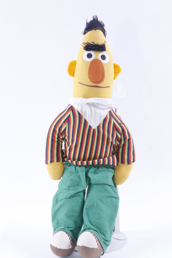 Sesame Street Bert Doll Soft Toy Muppets Stripped Shirt | Etsy
