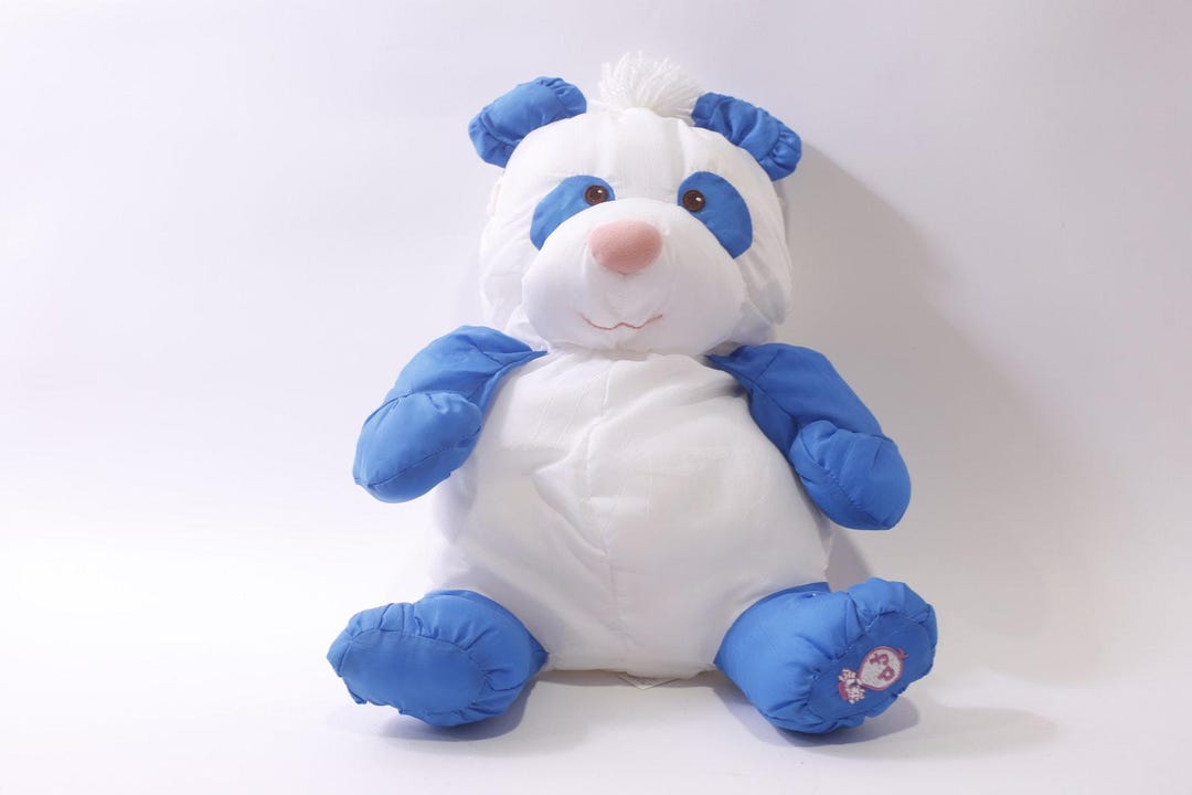 1987, Fisher-price, Puffalump Panda, Plush, White Blue, Stuffed Animal ...