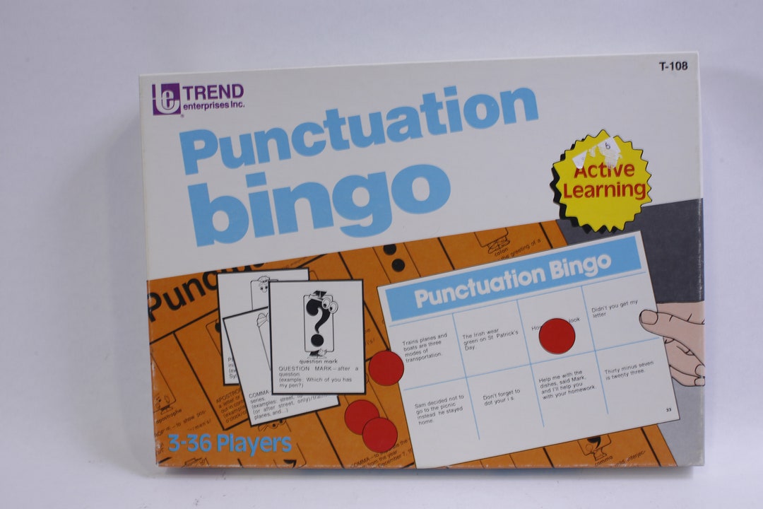 Punctuation Bingo, Trend Enterprises, Board Game, UNUSED, Children ...