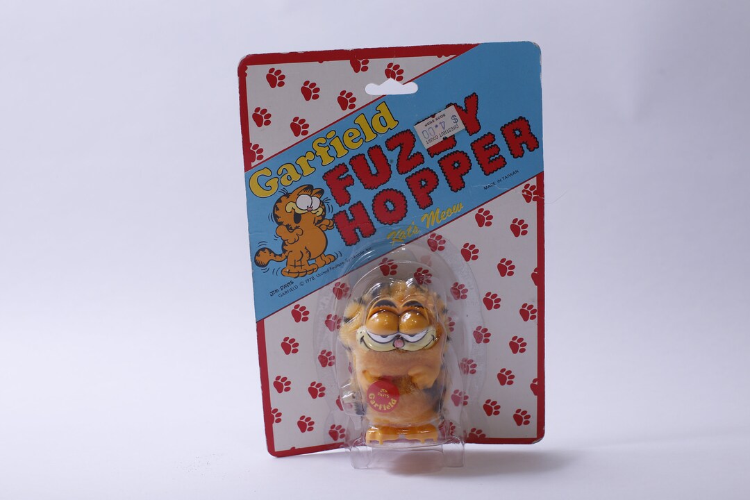 Garfield, Fuzzy Hopper, Kat's Meow, Toy Figurine, Flocked, Sealed, 1978 ...