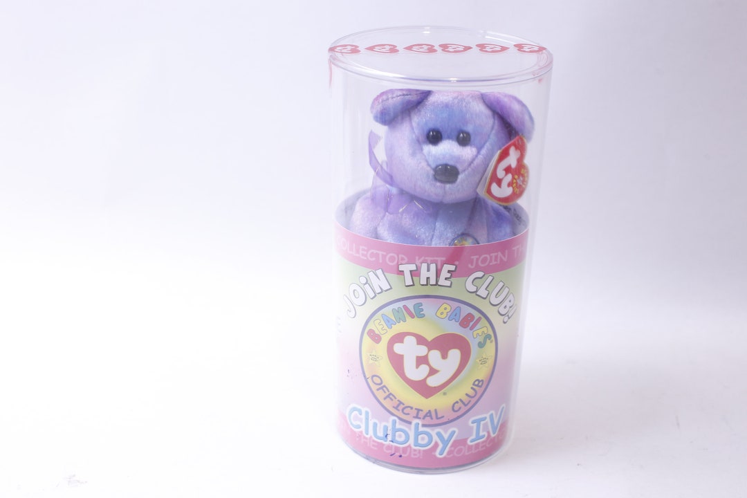 Ty Beanie Baby, Clubby IV, Little Purple Plush Bear, Sealed and Never ...