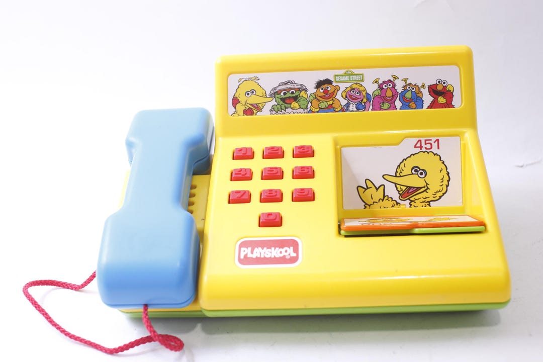 Playskool, Sesame Street, Play Phone, 1993, Yellow-blue, Interactive ...