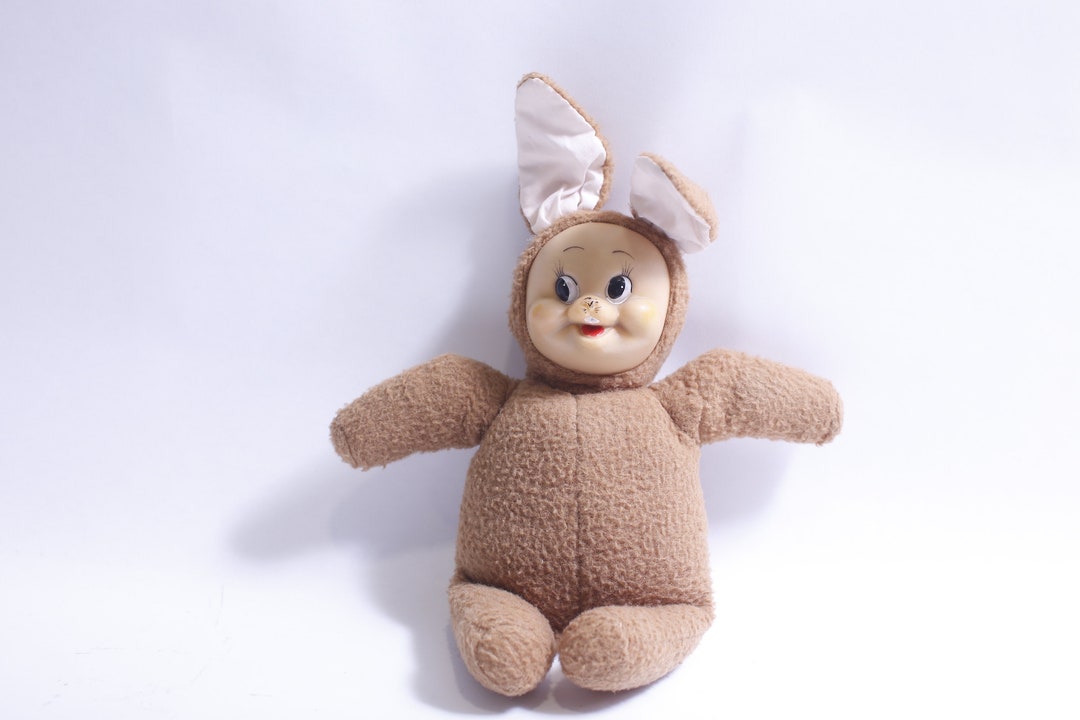 Rushton Style Rubber Face Cute Plush Bunny With Celluloid Face, 13 ...