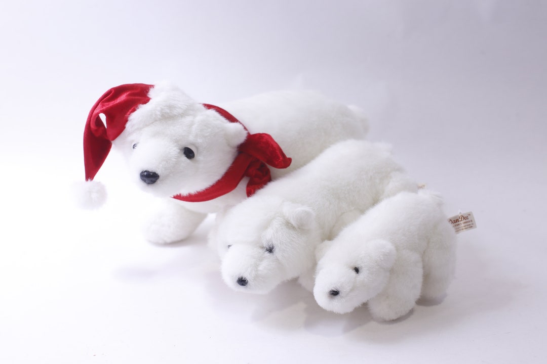 Dan Dee, Polar Bears Family, Plush, Mama Bear With Two Kids, Christmas ...