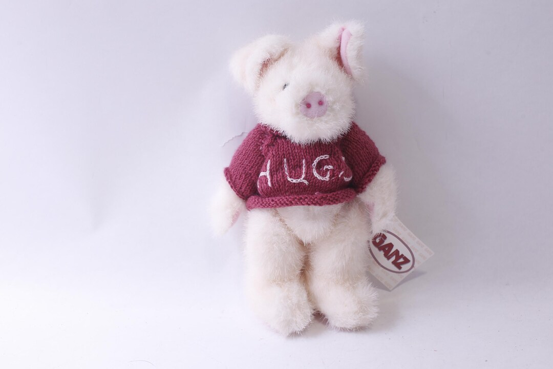 Ganz, Hugs Plush Pig Wearing Red Knitted Sweater, 9 Inches, Soft Toy ...