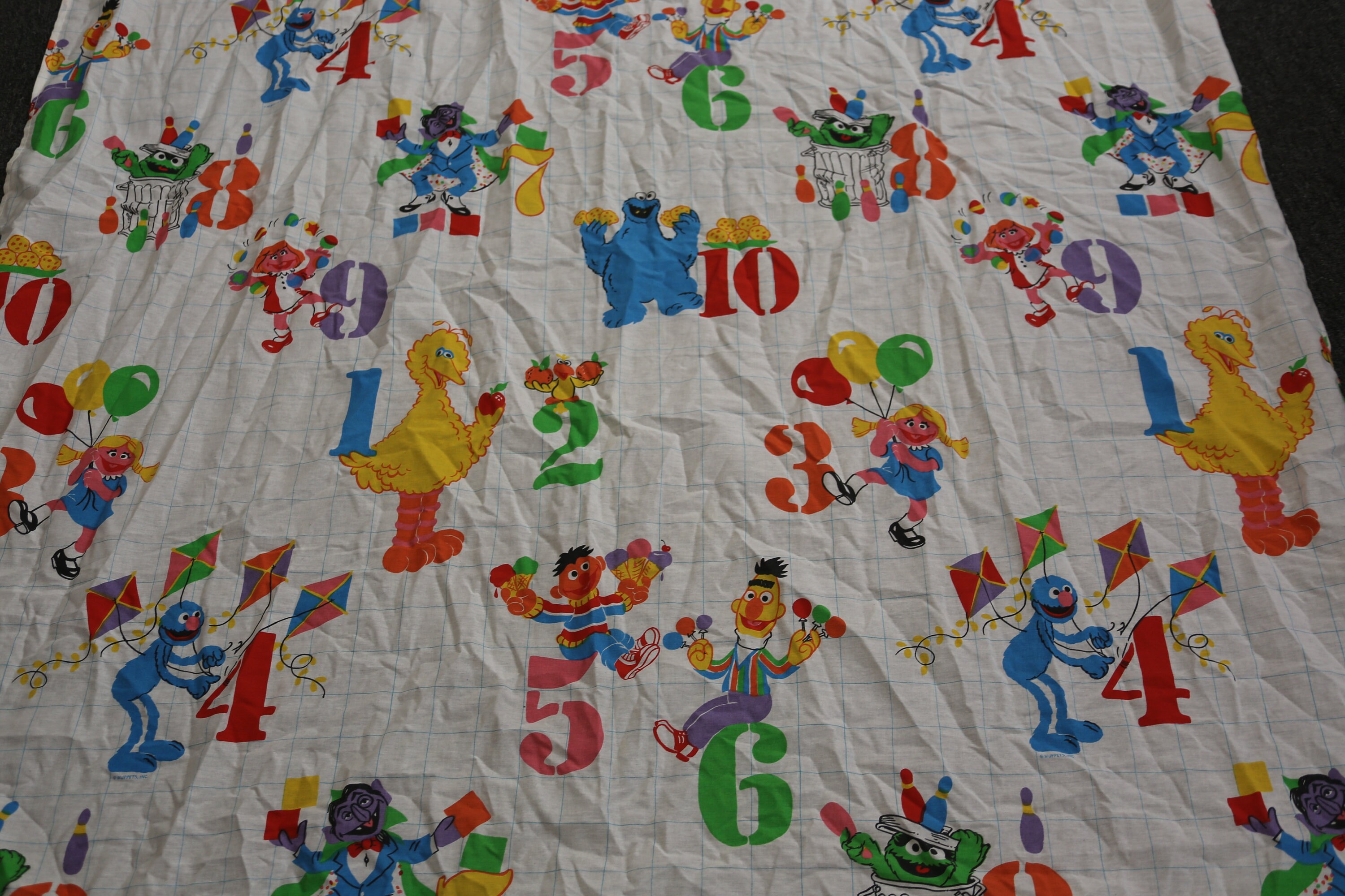 Sesame Street Muppets 1970s Numbers White Bed Sheet - Etsy UK