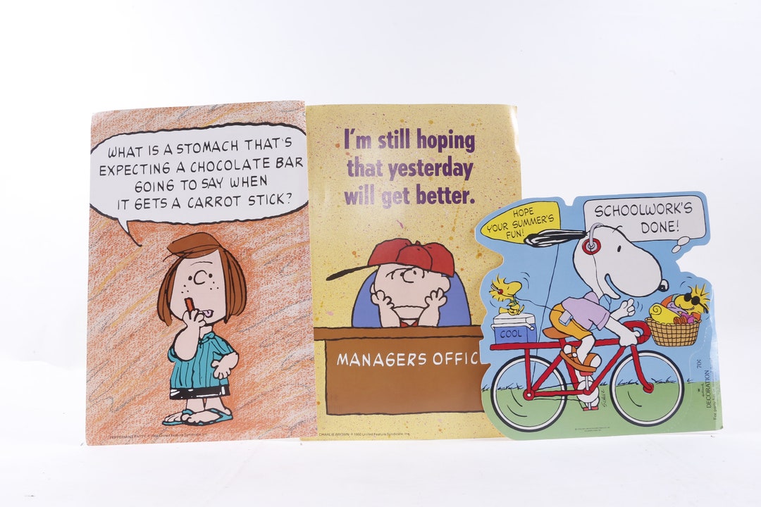 Peanuts Paper Banners Signs Set Snoopy Charlie Brown - Etsy