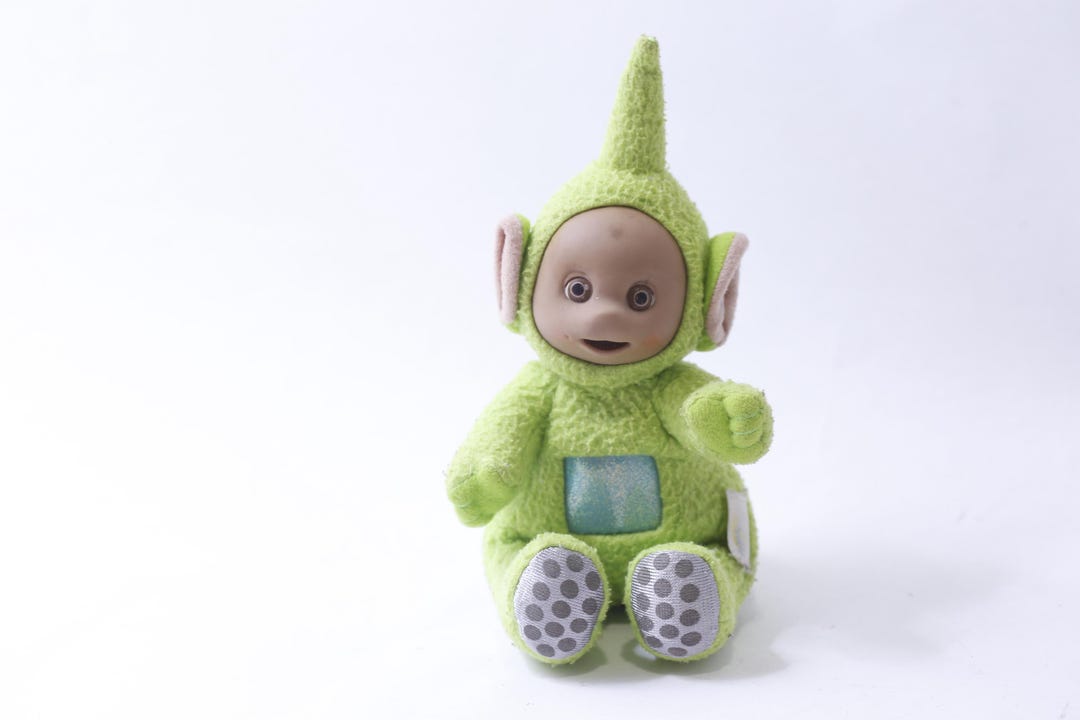 Teletubbies, Dipsy, Vintage Plush, Green Body, Rubber Face, 6 Inches ...