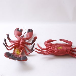 Plastic Red Crab, Lobster, Figure, Toy, Set, Collectible, Vintage, ~ M ...