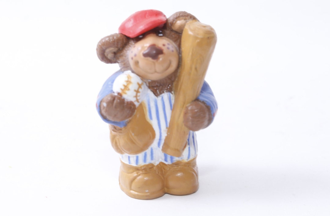 Teddy Bear, Baseball Player, Furskins, PVC Figure, Bat, Ball, Sports ...