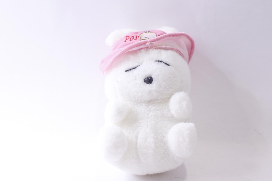 Mashimaro, White Plush Bunny in Pink Hat, Yeopki Tokki, Soft Toy, 9 ...