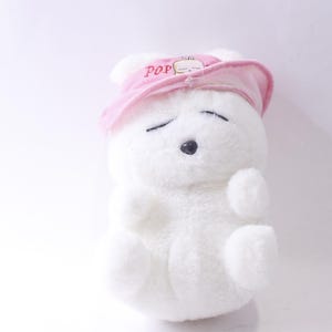 Mashimaro, White Plush Bunny in Pink Hat, Yeopki Tokki, Soft Toy, 9 ...