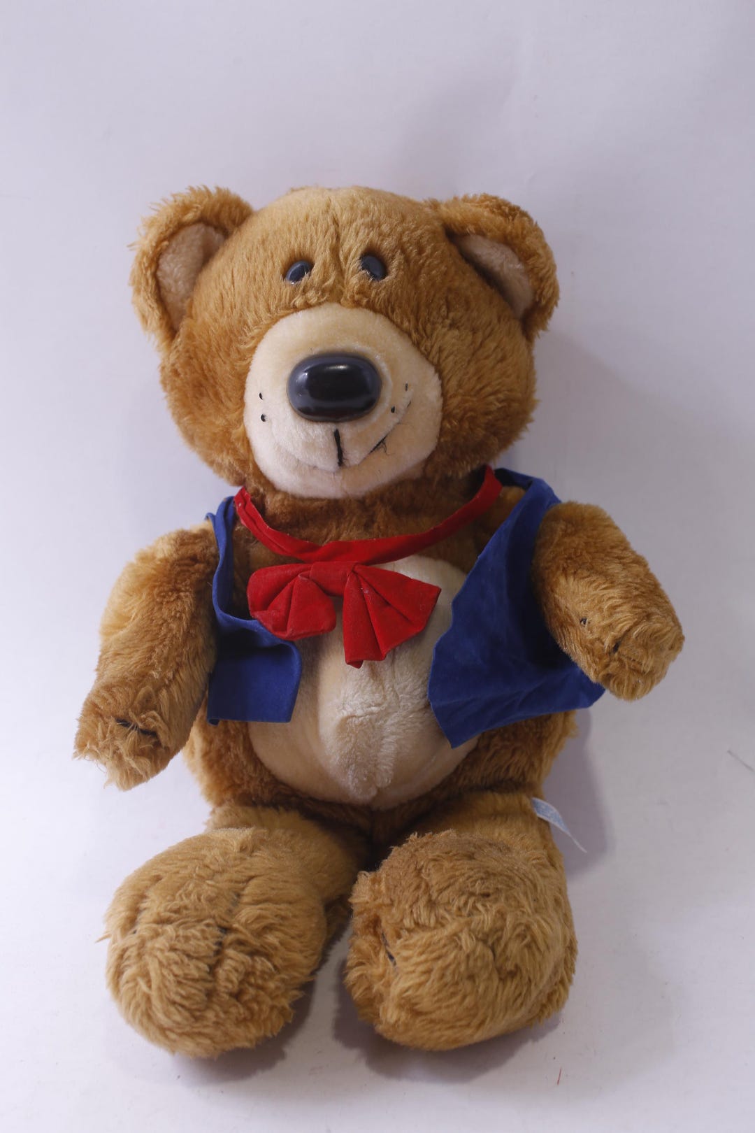 Fred Meyer, Freddy Bear, Plush, 17 Inches, Brown Bear in Blue Vest and ...