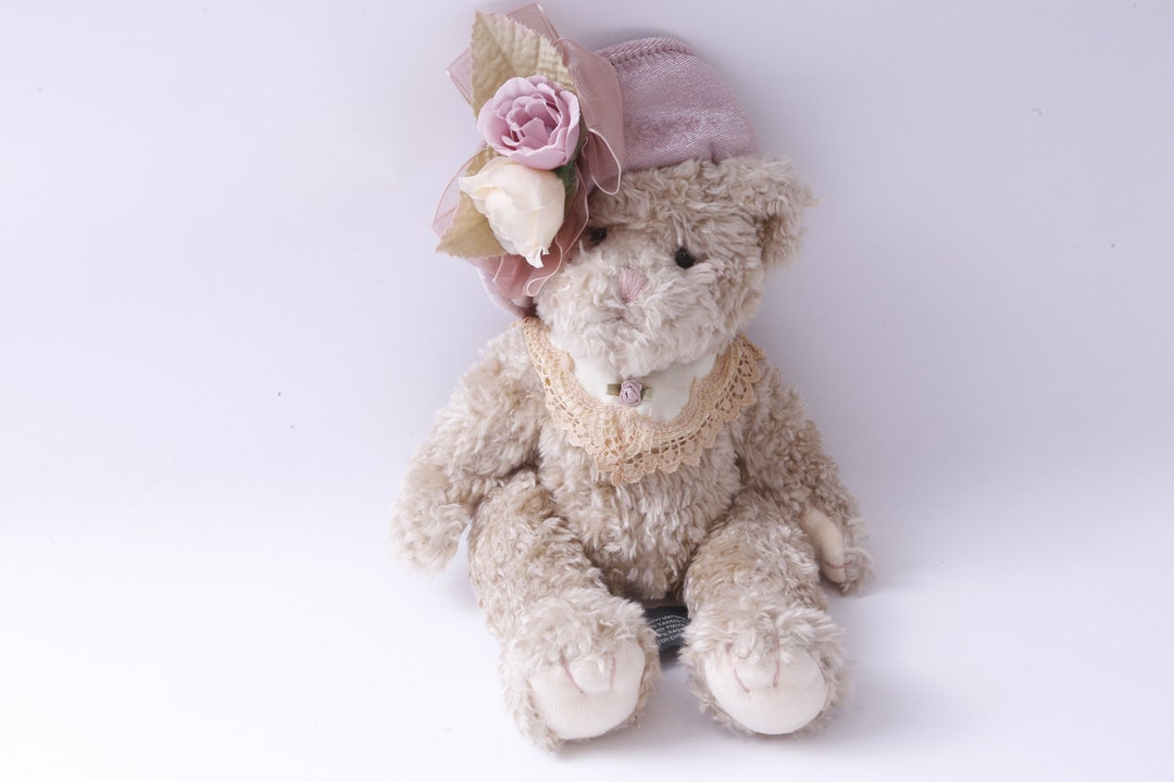 Russ Berrie, Clarissa, Teddy Bear, Floral Hat, 9", Soft, Plush, Toy ...