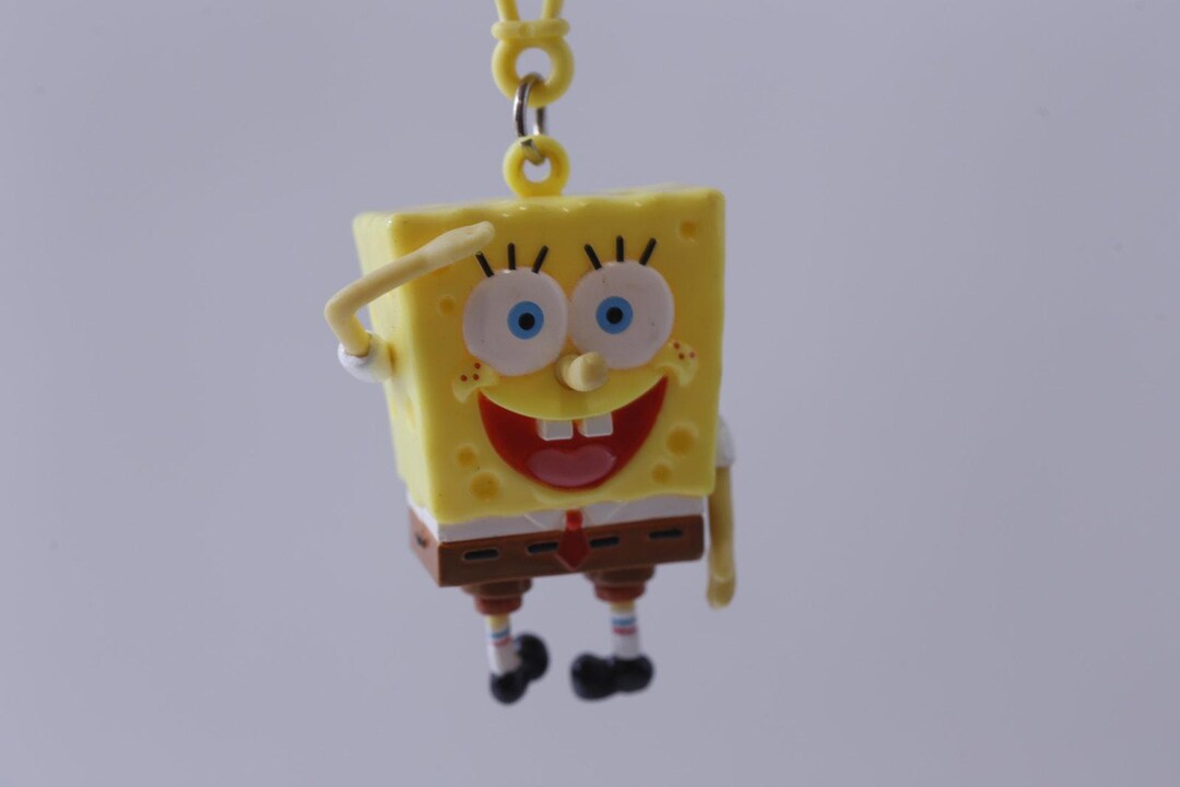 Spongebob Squarepants, Salute, PVC, 2003, via Com 90s Vintage, Keychain ...