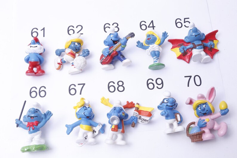 PICK YOUR OWN 1 Vintage 80s Smurfs pvc Figures Toy Lot Cake | Etsy