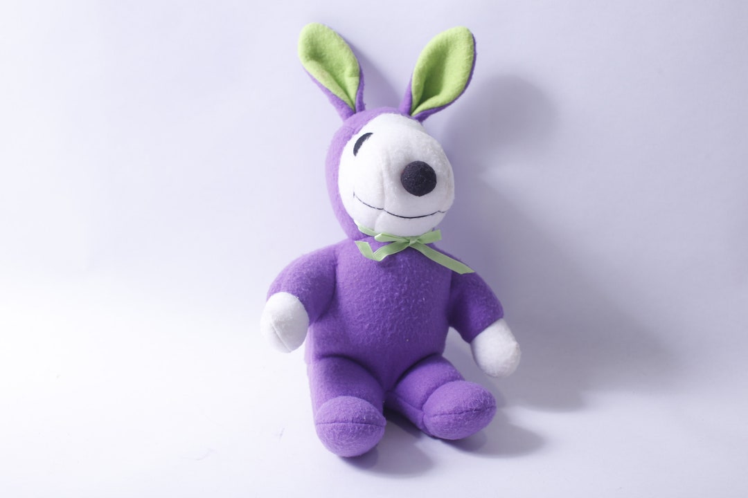 Peanuts, Snoopy Plush in Purple Rabbit Outfit, Easter Bunny, Soft Toy ...