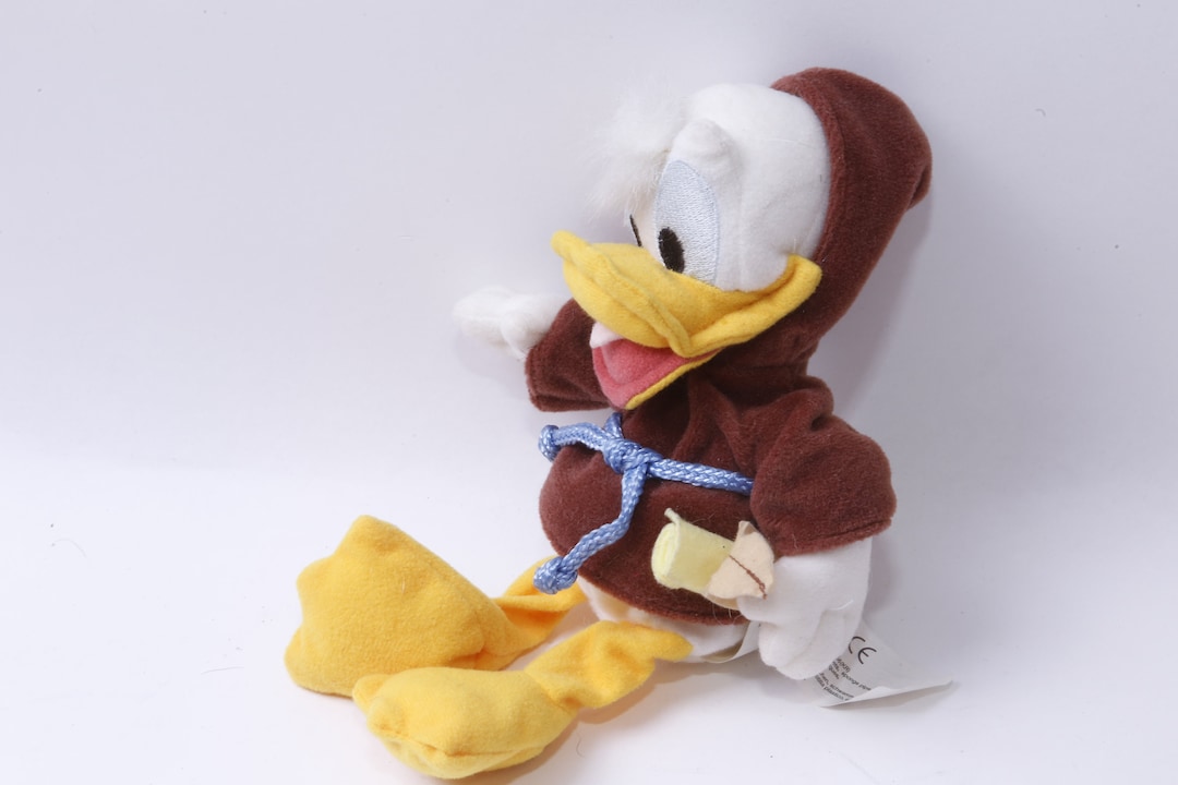 Disney, Donald Duck, Monk, Robin Hood, Brown Robe, Plush, Soft, Toy ...