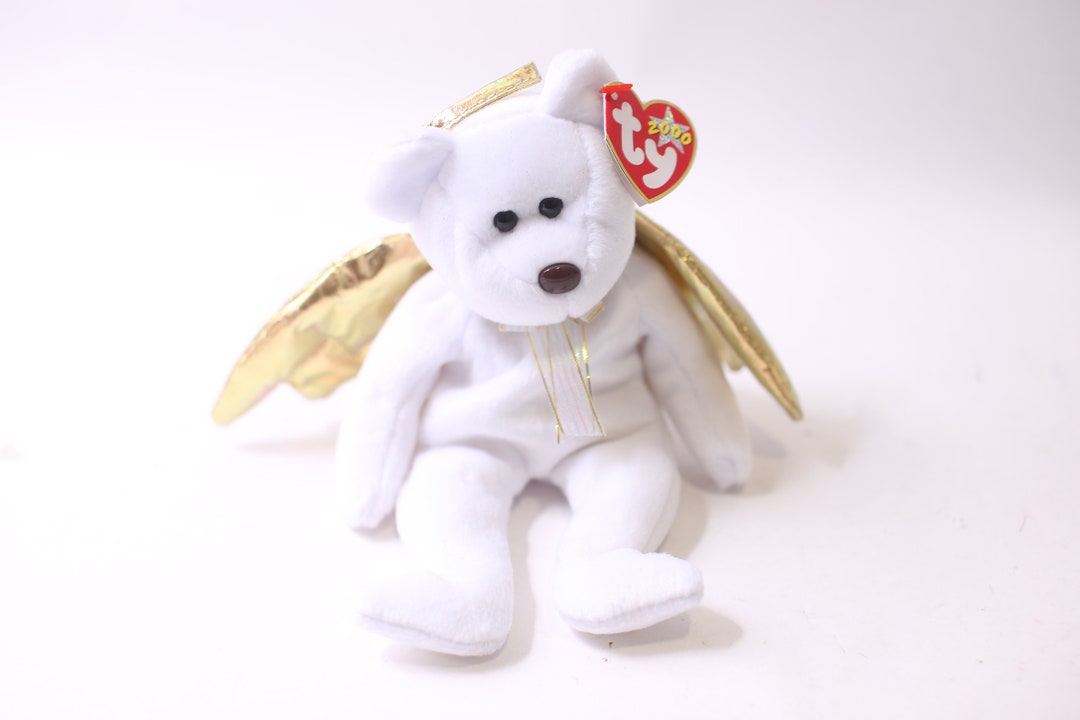 Ty Beanie Babies, Angel Bear, Plush, 2000, White Polar Bear With Golden ...
