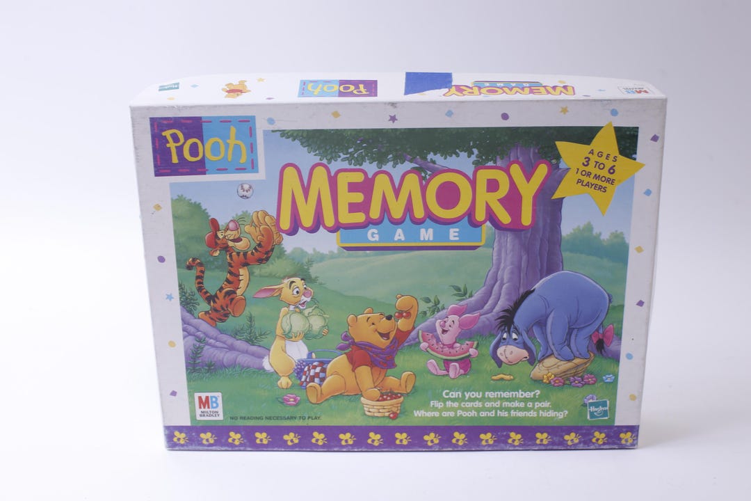 Pooh, Memory Game, Board Game, Ages 3 to 6, 1999, Milton Bradley ...