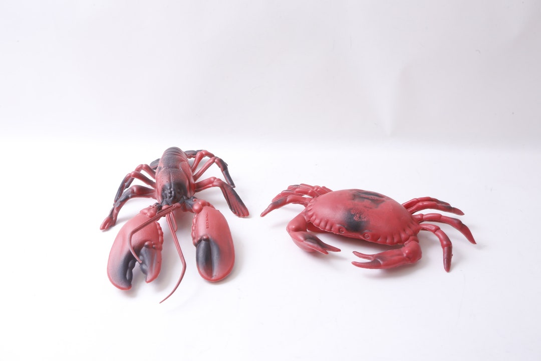 Plastic Red Crab, Lobster, Figure, Toy, Set, Collectible, Vintage, ~ M ...