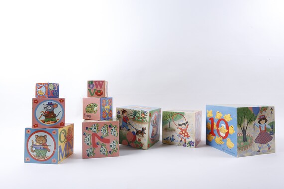 Stacking Blocks Education Alphabet Learning Paper Cubes Set | Etsy