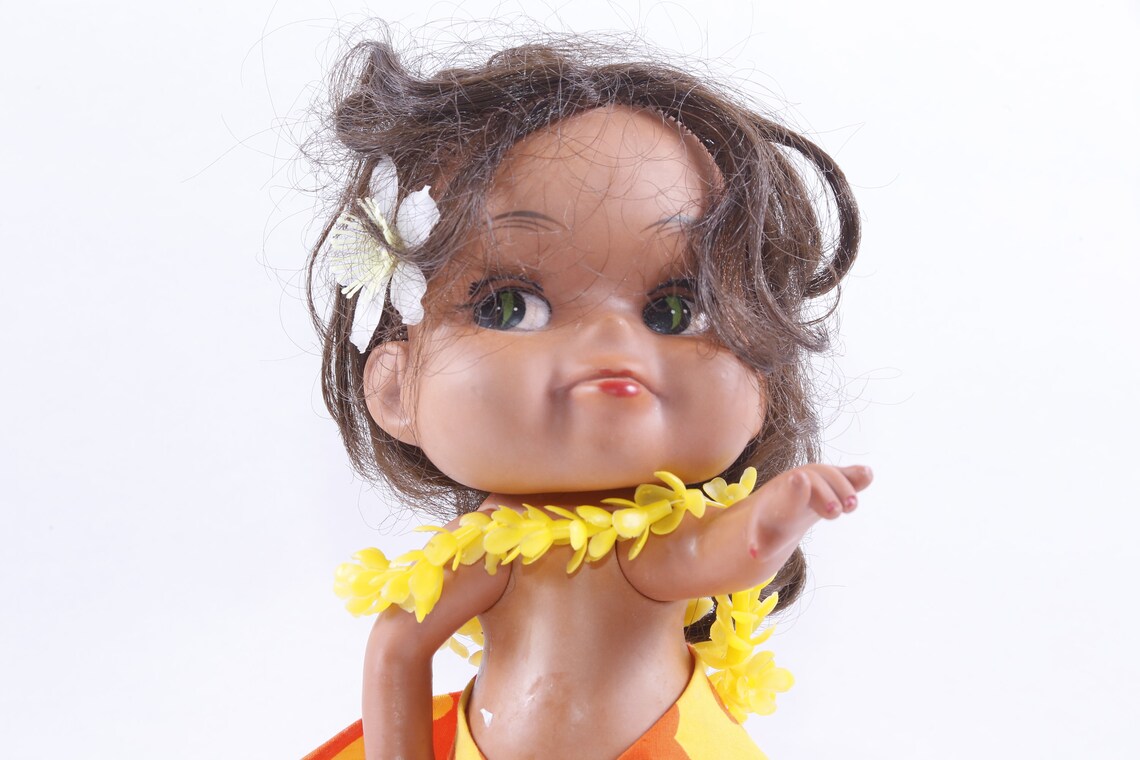 Hawaii Tourist Doll Girl Orange Yellow Outfit Art Doll for - Etsy